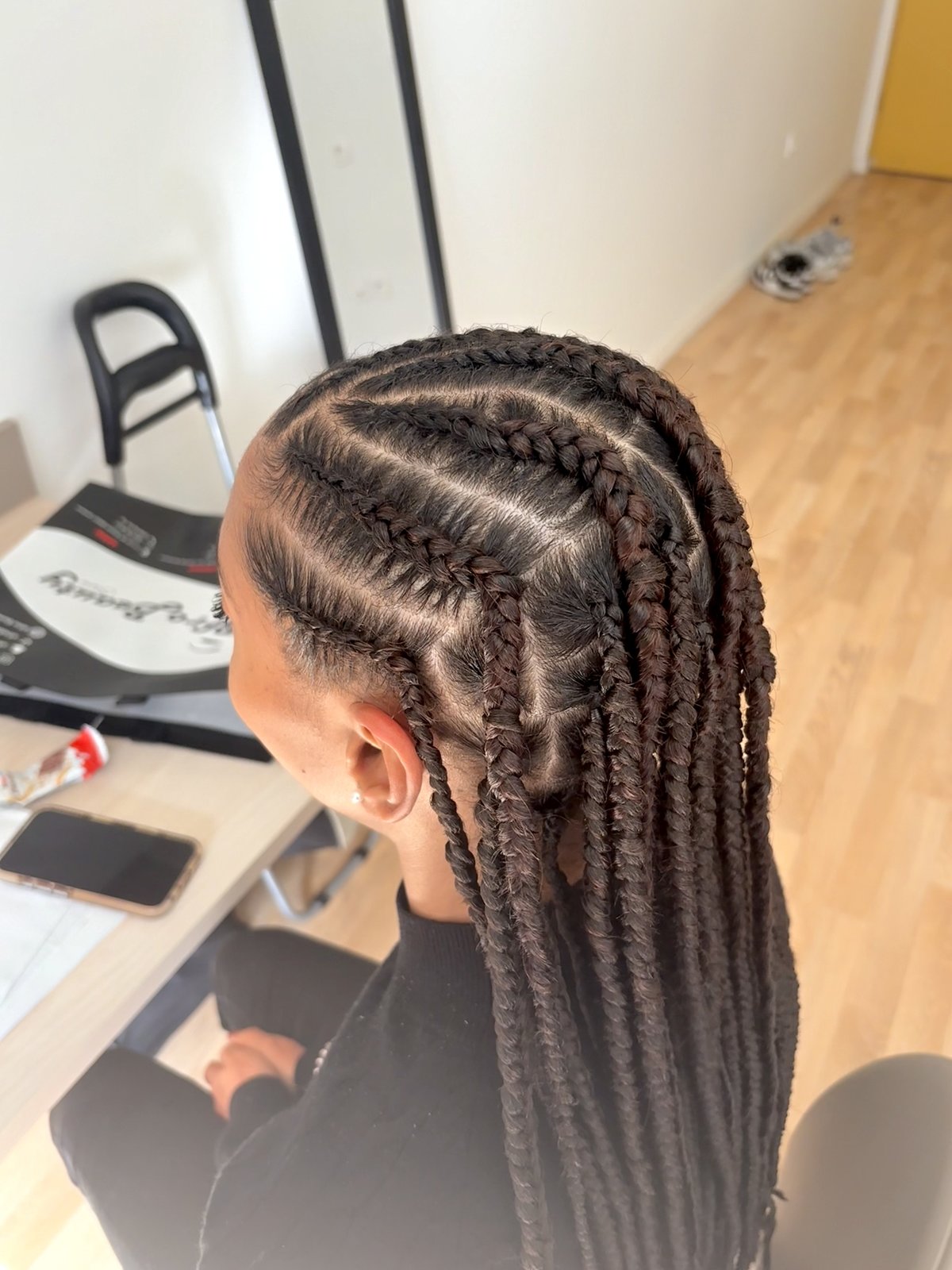 👩🏾 Knotless braids avec des nattes devant VIDEO (Aichak) - Coiffure ...