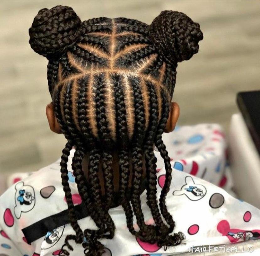 Nattes collées enfants (Dame Morgane) - Coiffure Afro France