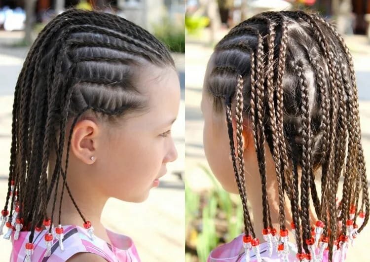 Natte collées + nattes simples sur cheveux lisses (Kéké-Key) - Coiffure ...