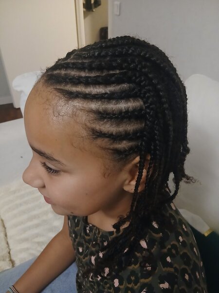 Nattes collées avant / tresses à l'arrière Fille (CkBeauty) - Coiffure ...