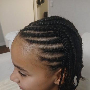 👩🏾 Nattes collées avant/ tresses a l'arrière Fille (CkBeauty ...