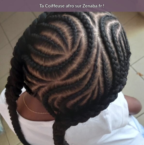 Nattes collées avec motifs Fille (Cyn's braids style ) - Coiffure Afro ...