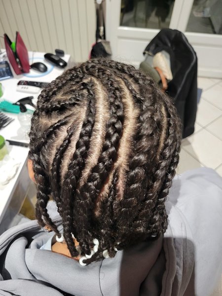 👩🏾 Nattes collées / Cornrows (homme) (KRYSTEL NGT) - Coiffure Afro sur ...