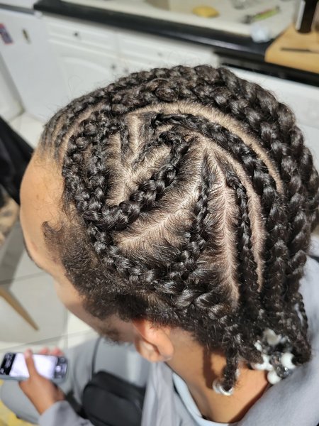 👩🏾 Nattes collées / Cornrows (homme) (KRYSTEL NGT) - Coiffure Afro sur ...