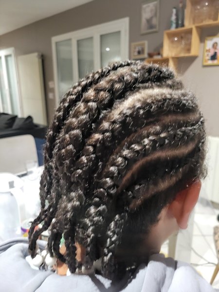 👩🏾 Nattes collées / Cornrows (homme) (KRYSTEL NGT) - Coiffure Afro sur ...